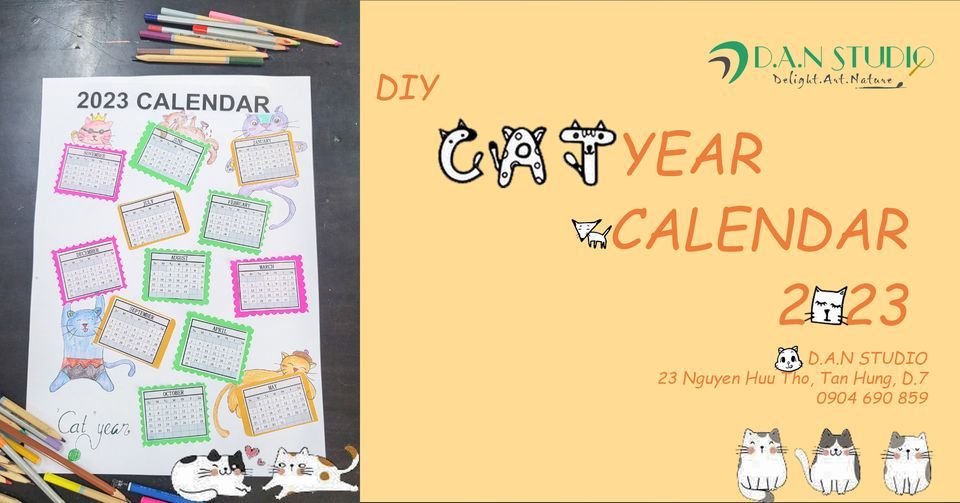 Workshop: DIY CAT YEAR CALENDAR 2023, D.A.N Studio - Delight for Art ...