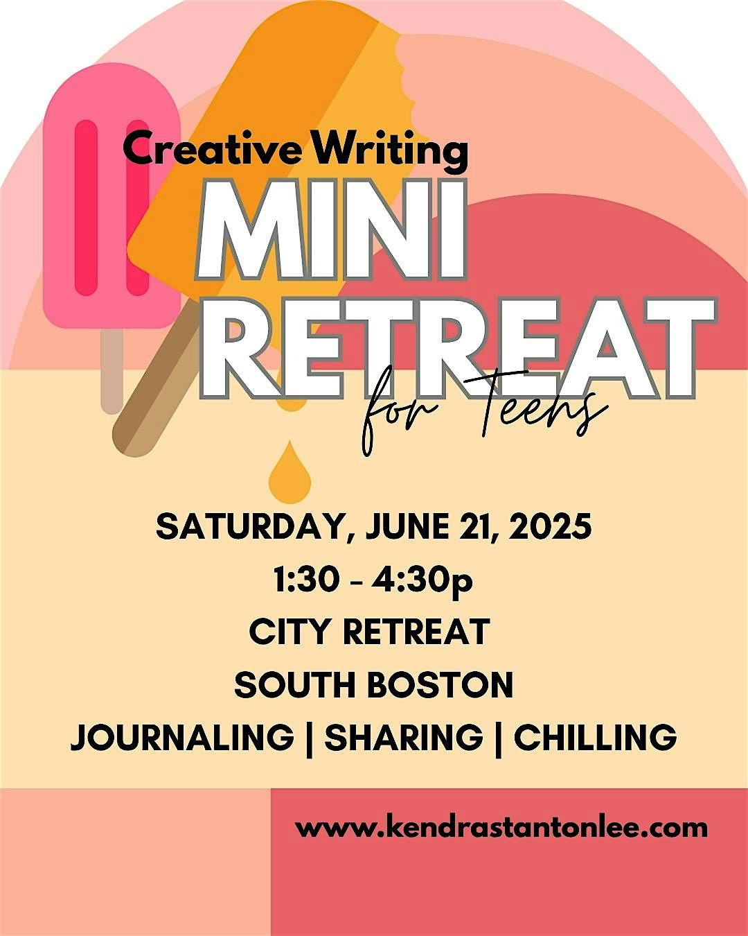 Creative Writing Mini-Retreat for Teens, The City Retreat, Boston, 19 ...