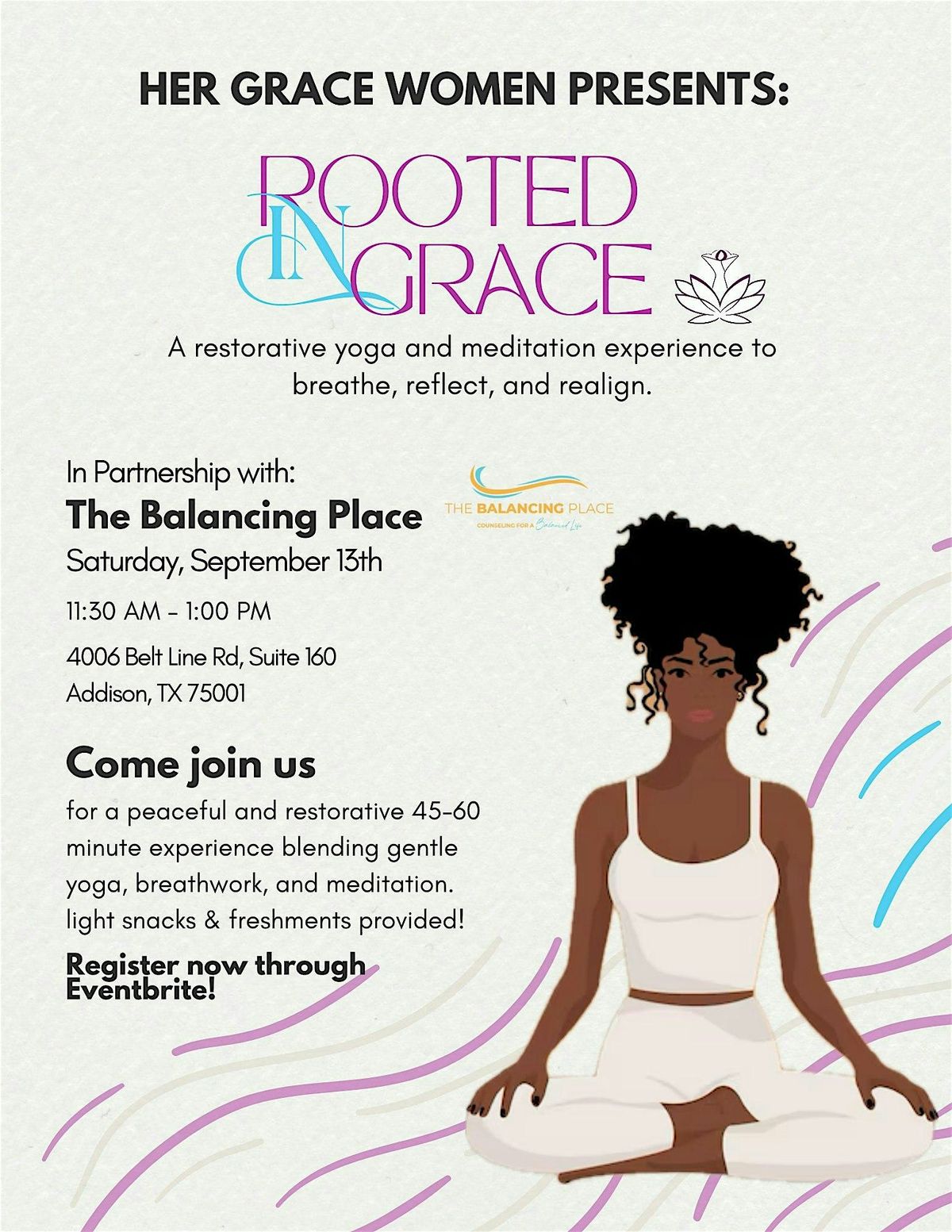 Rooted in Grace, The Balancing Place, Addison, 13 September 2025
