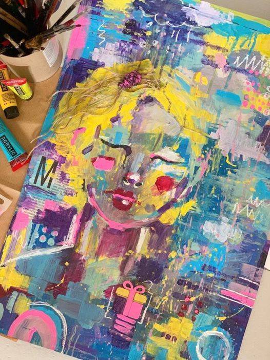 Art workshop “Abstract self-portrait” intuitive painting, Øster Allé ...