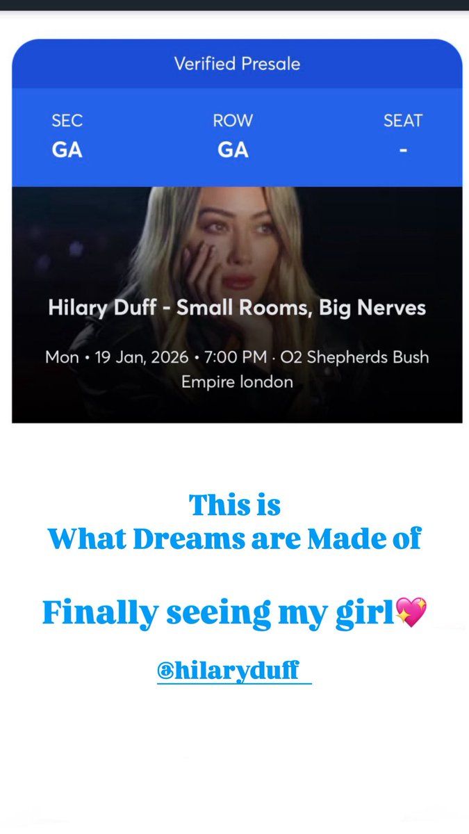 Hilary Duff London Tickets, O2 Shepherd's Bush Empire, London, 19 ...