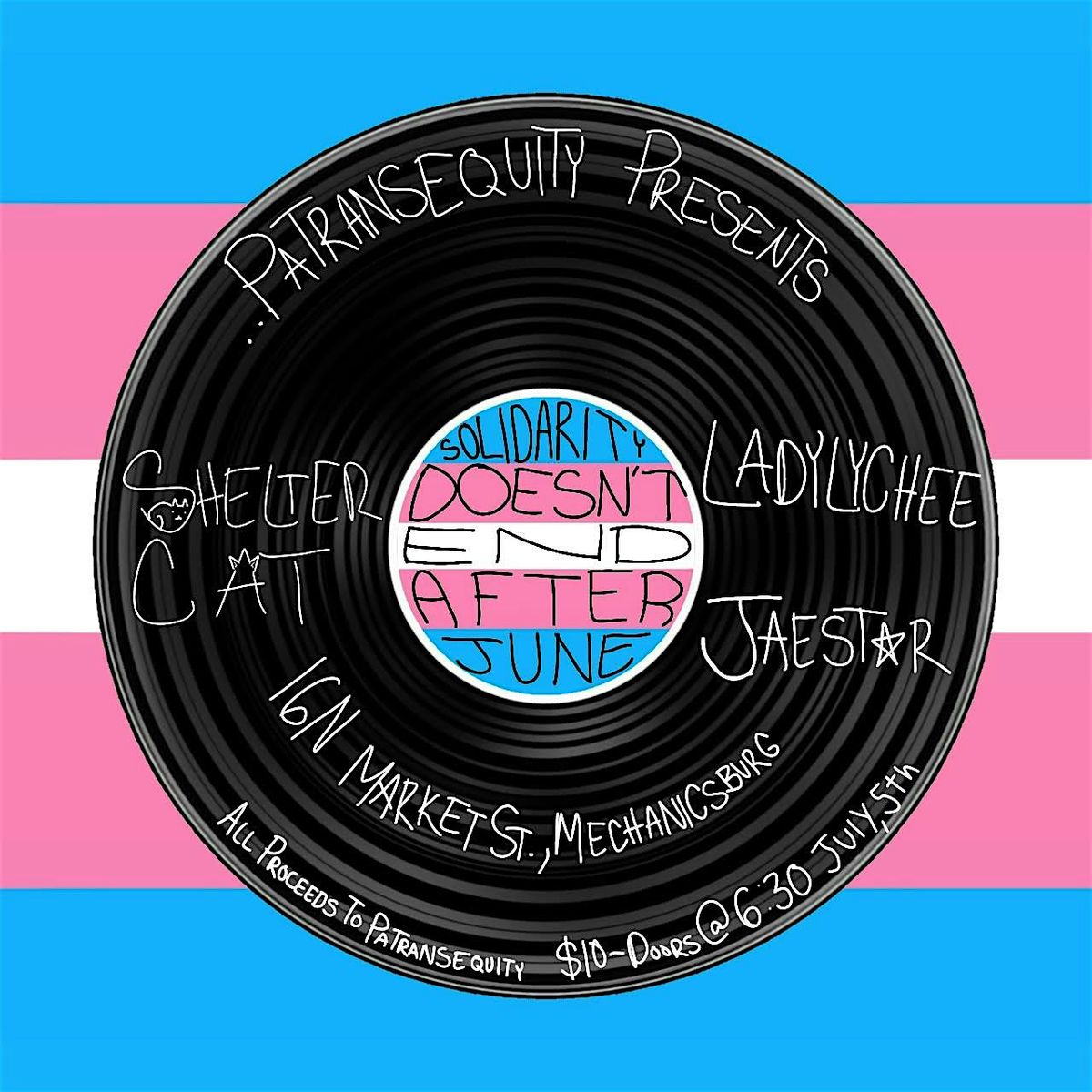Punk rock for trans solidarity, 16 N Market St, Mechanicsburg, 5 July 2025