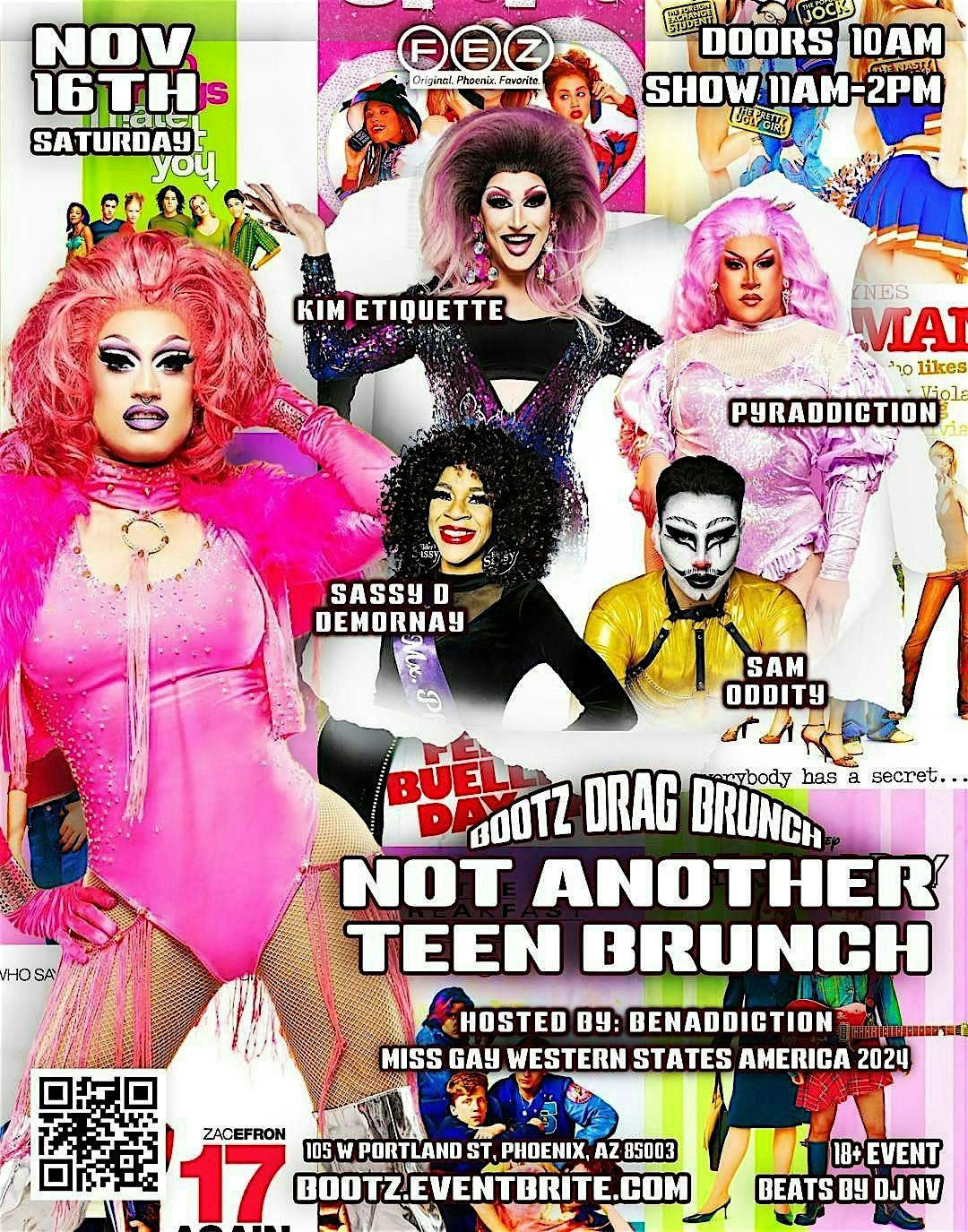 BOOTZ Drag Brunch: Not Another Teen Brunch, FEZ, Phoenix, 16 November 2024