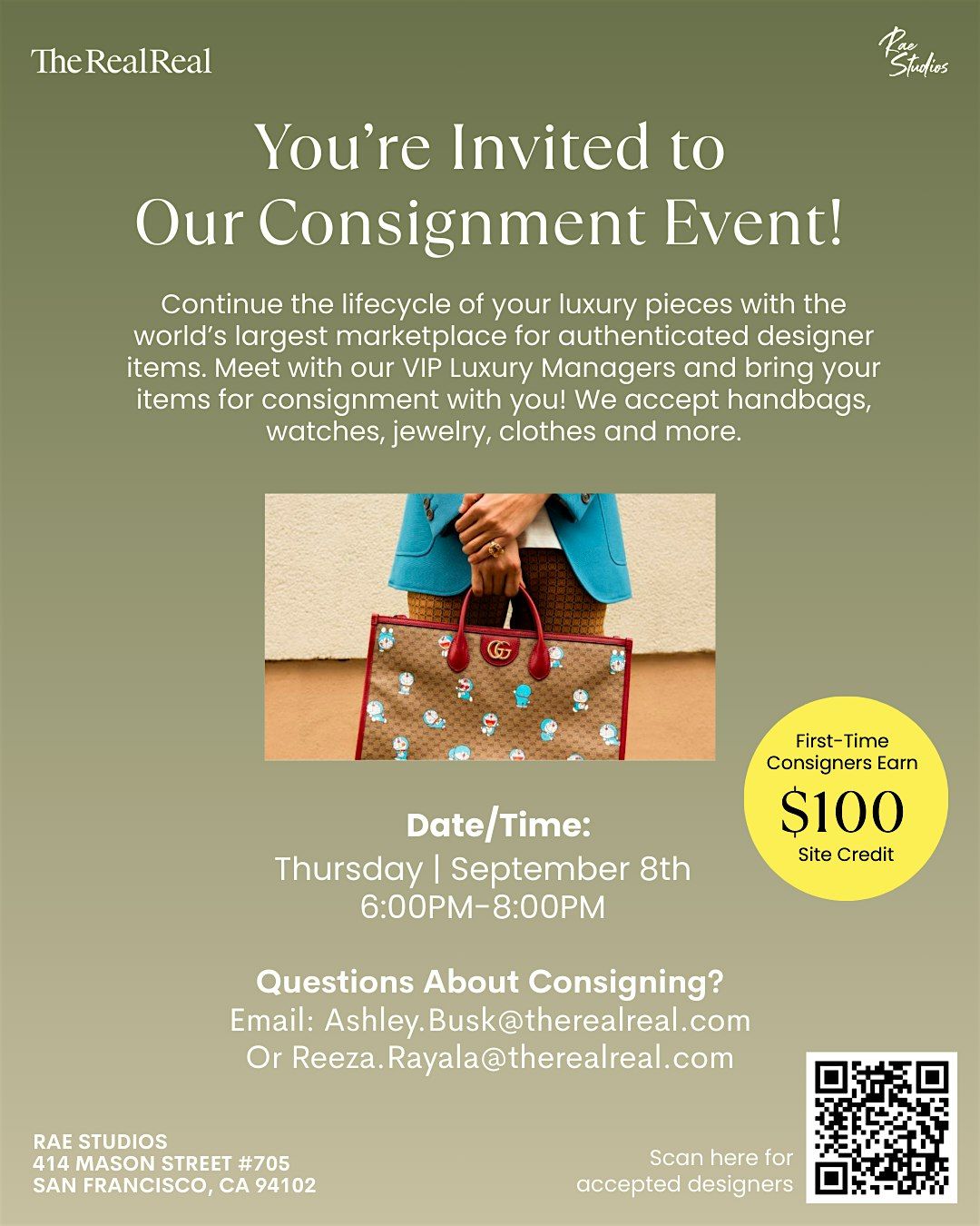 The RealReal Consign Event @ Rae Studios, Rae Studios | San Francisco ...