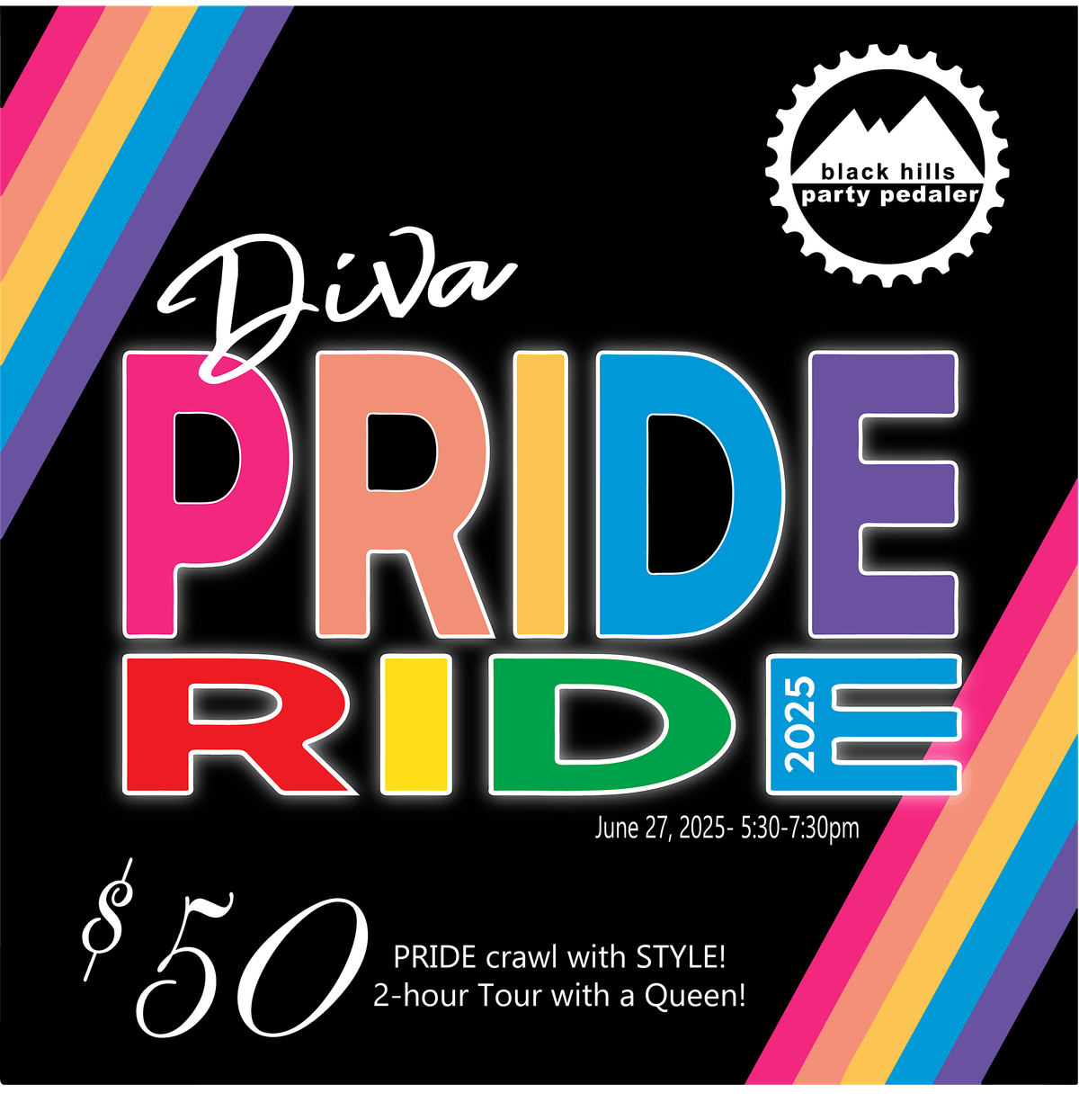 PRIDE Ride Diva 2025, 406 5th St, Rapid City, 27 June 2025