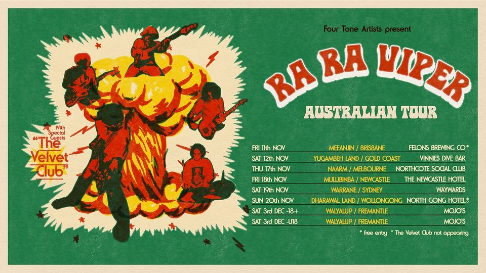 Ra Ra Viper @ Vinnies Dive with The Velvet Club, Vinnies Dive ...