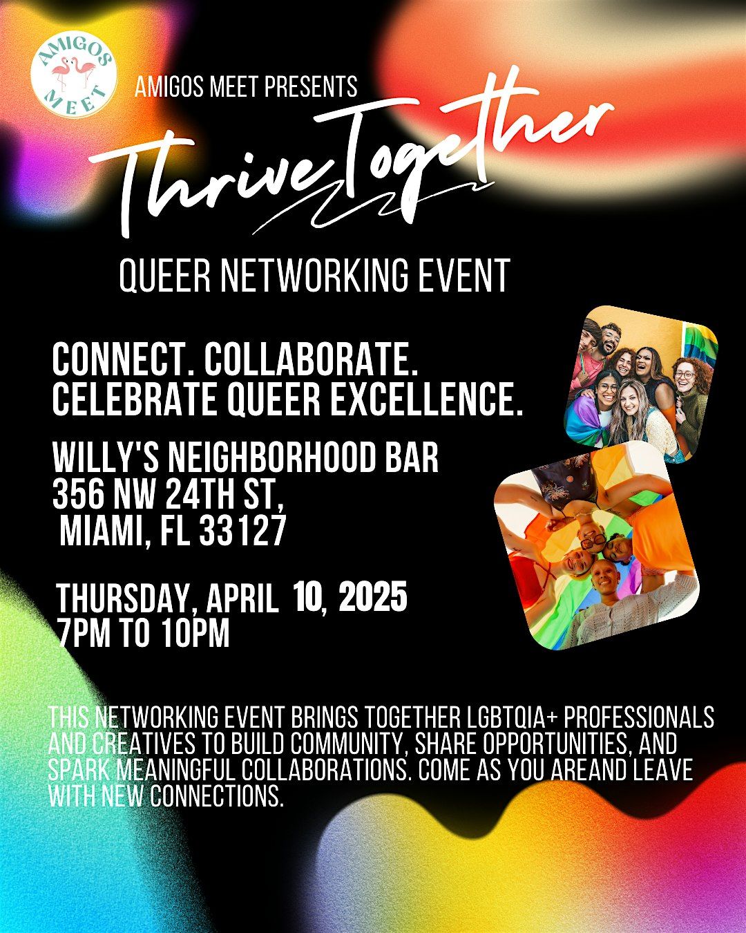 Thrive Together: Queer Networking Event., Willy's Neighborhood Bar, Miami, 10 April to 10 May