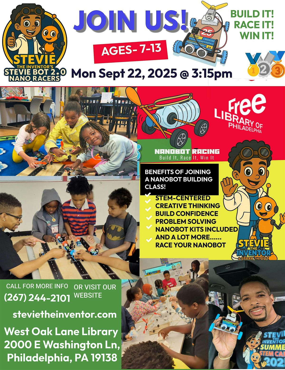 Stevie The Inventors Nanobot Building Class At West Oak Lane Library ...