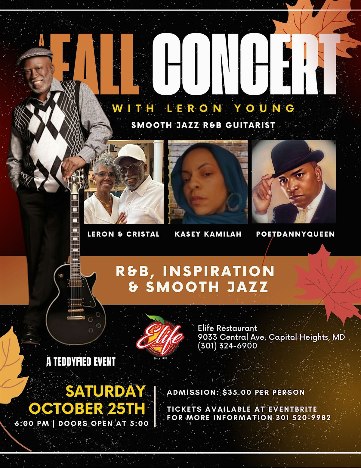 Fall Concert with Laron Young at ELife Restaurant, ELife Restaurant (Everlasting Life Vegan ...