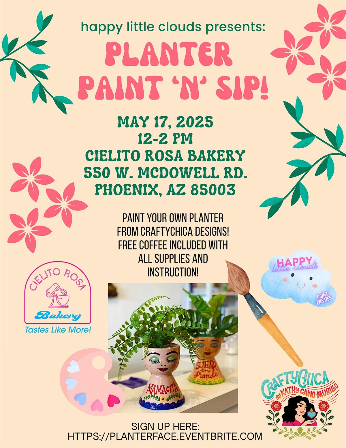 Paint n Sip Face Planter at Cielito Rosa Bakery and Cafe, Cielito Rosa ...