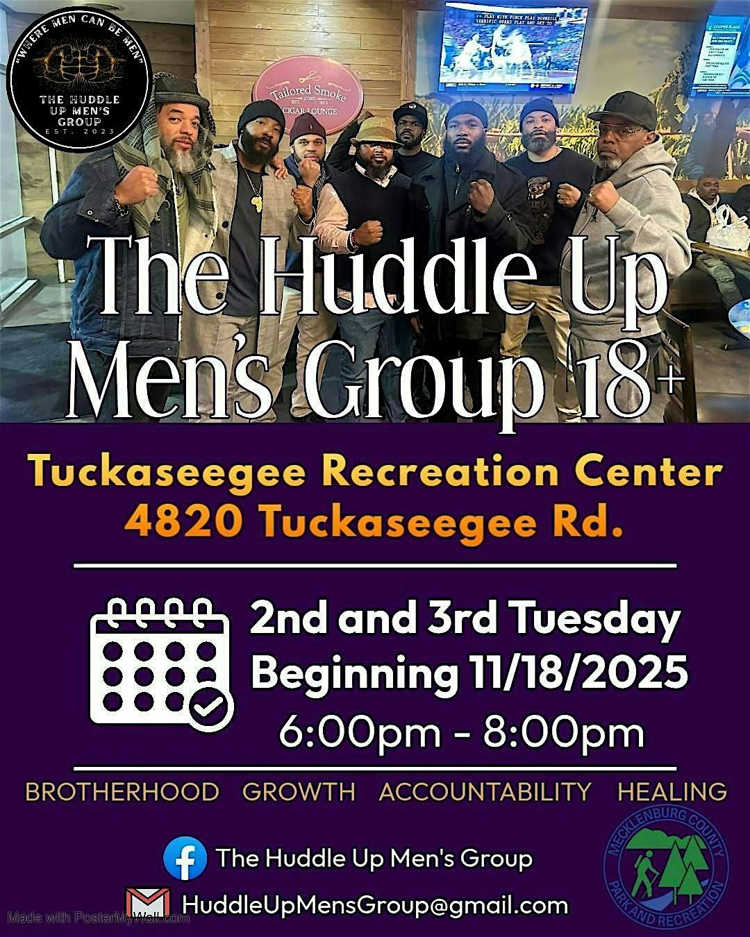 Huddle Up Mens Group, Tuckaseegee Recreation Center, Charlotte, 18 ...