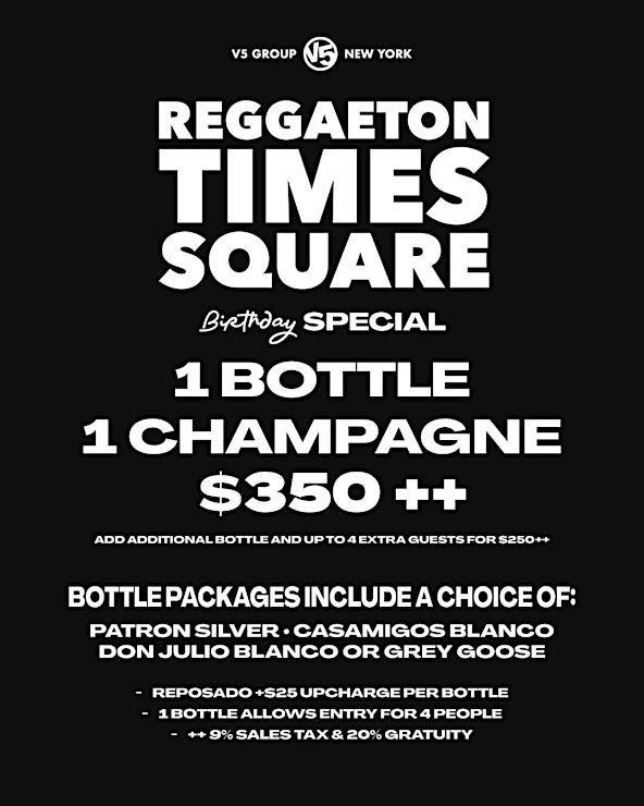 Blue Glove Presents: #1 REGGAETON TIMES SQUARE PARTY 2026 @ DRAMMA (~V5 ...