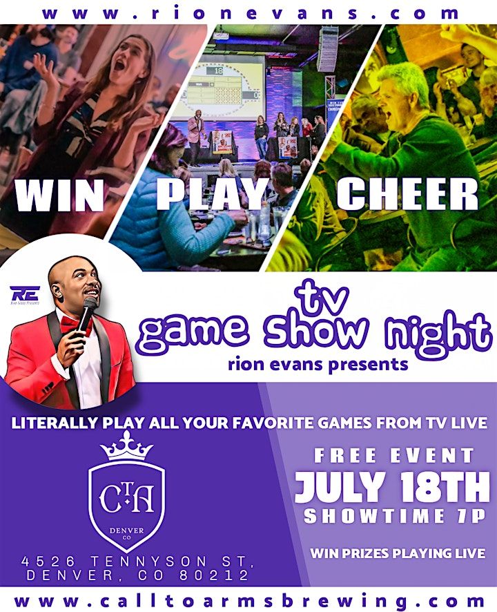 Rion Evans Presents TV Game Show Night at Call To Arms, Call to Arms ...