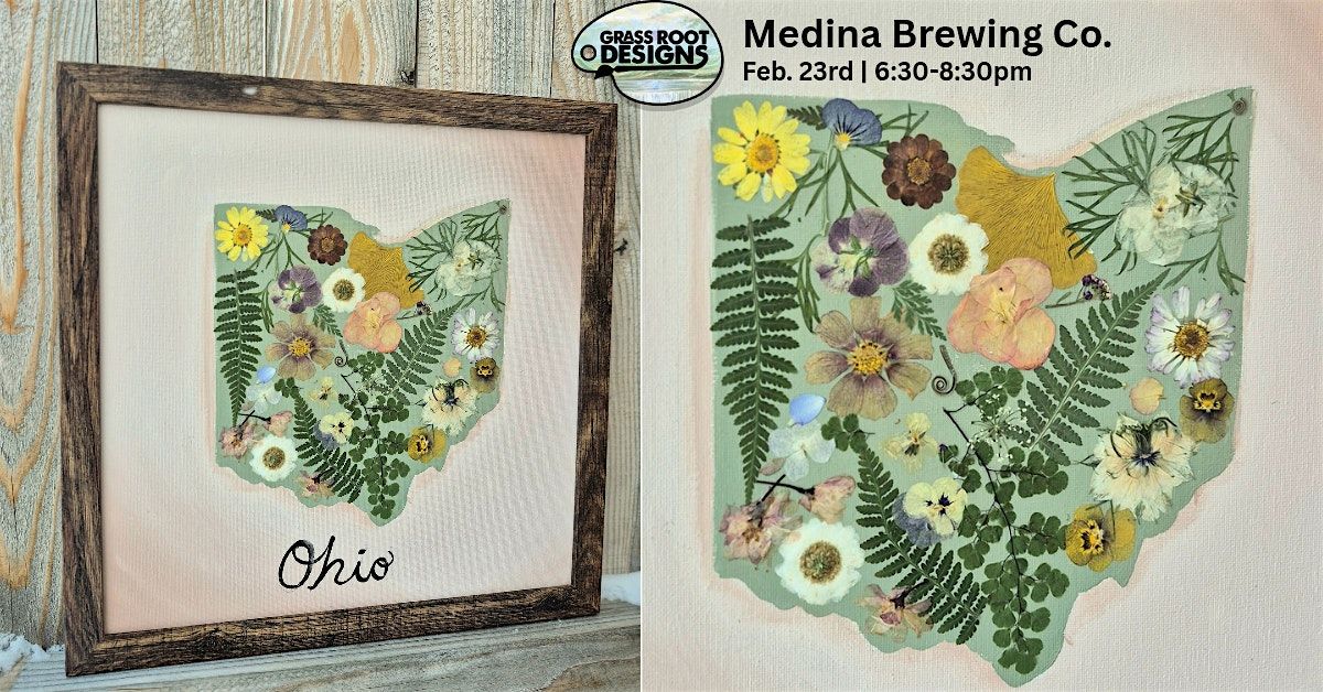 Framed Pressed Flower Ohio | Medina Brewing Co., Medina Brewing Company ...
