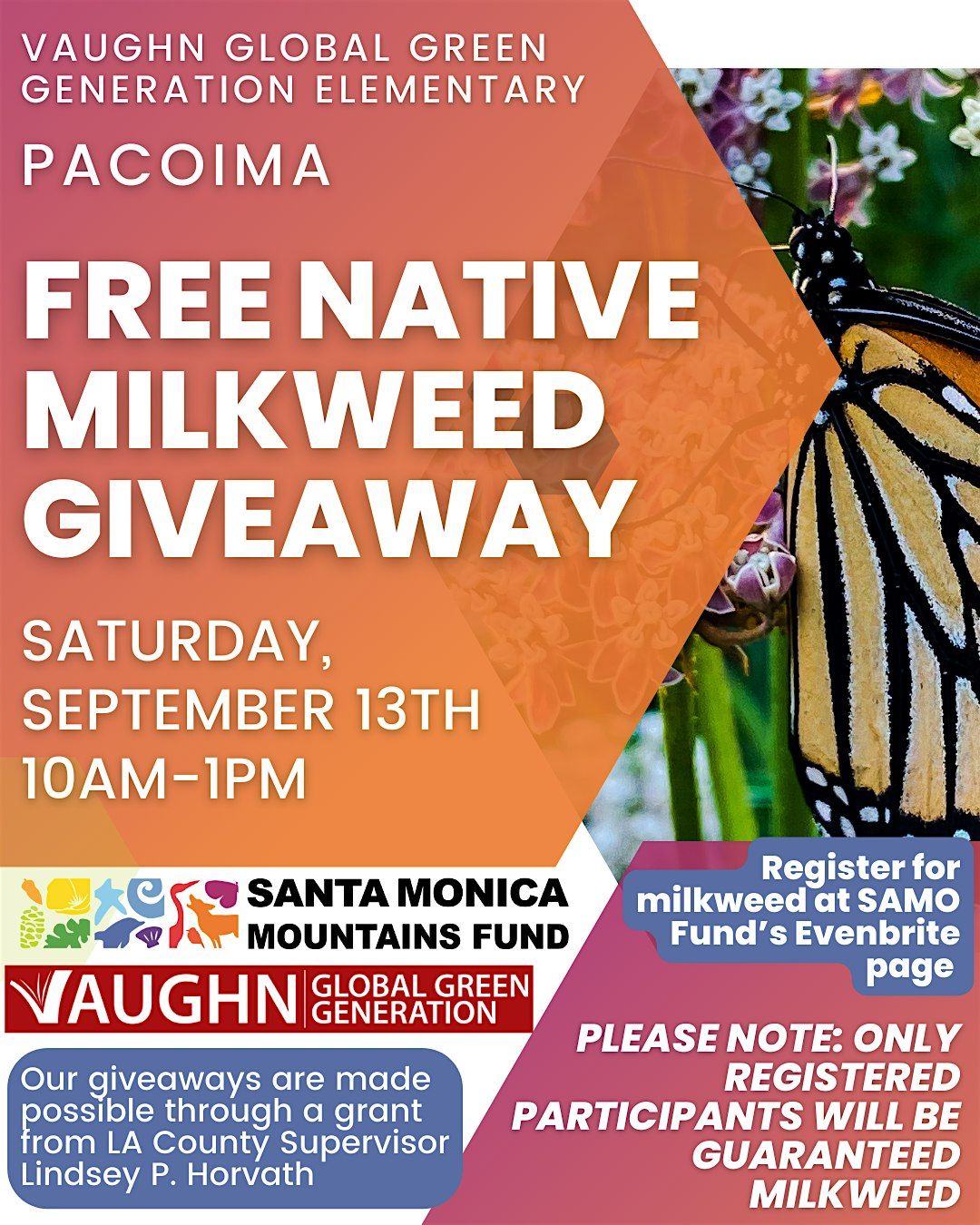 PACOIMA - Free Milkweed Giveaway at Pacoima Back-to-School Resource ...