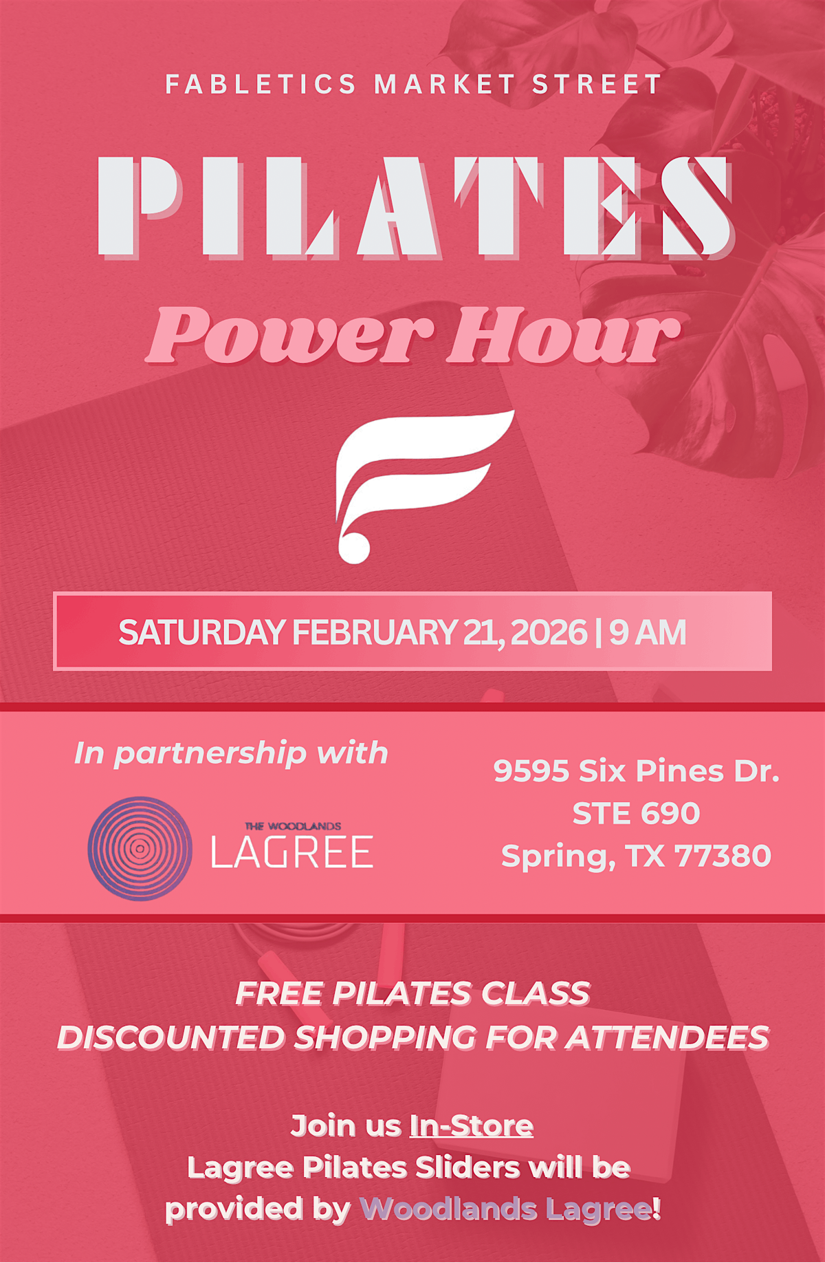 Fabletics X Woodlands Lagree: Pilates Power Hour 2025, Fabletics, The ...