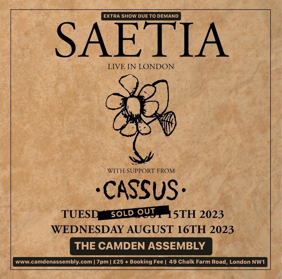 SAETIA at Camden Assembly - London, Camden Assembly, London, 16 August 2023