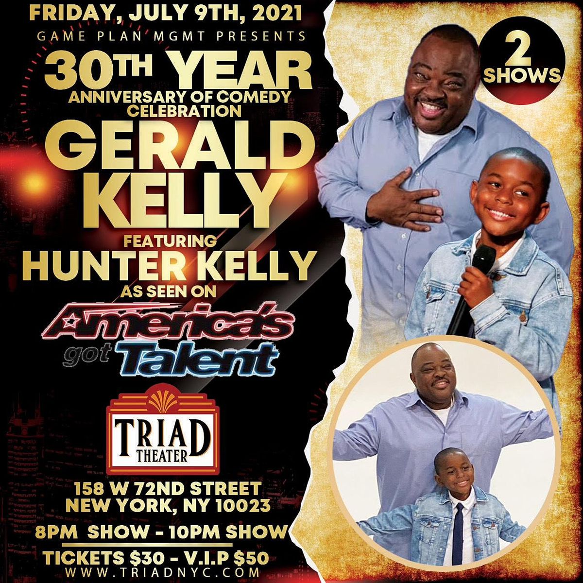 GERALD KELLYS 30 YEAR ANNIVERSARY COMEDY SPECIAL, Triad Theatre, New ...