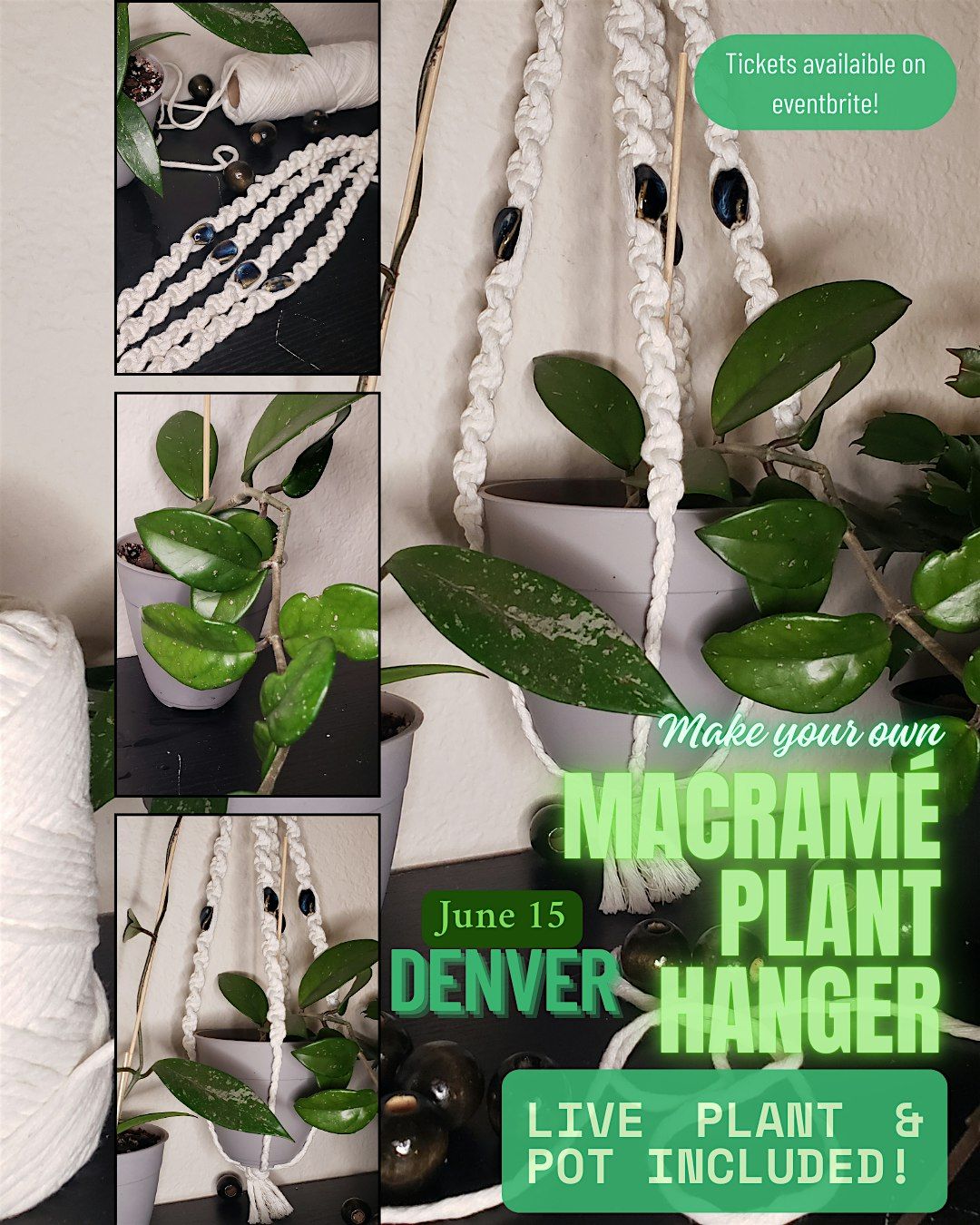 Macrame a Plant Hanger! Plant and Pot Included!, Denver Public Library ...