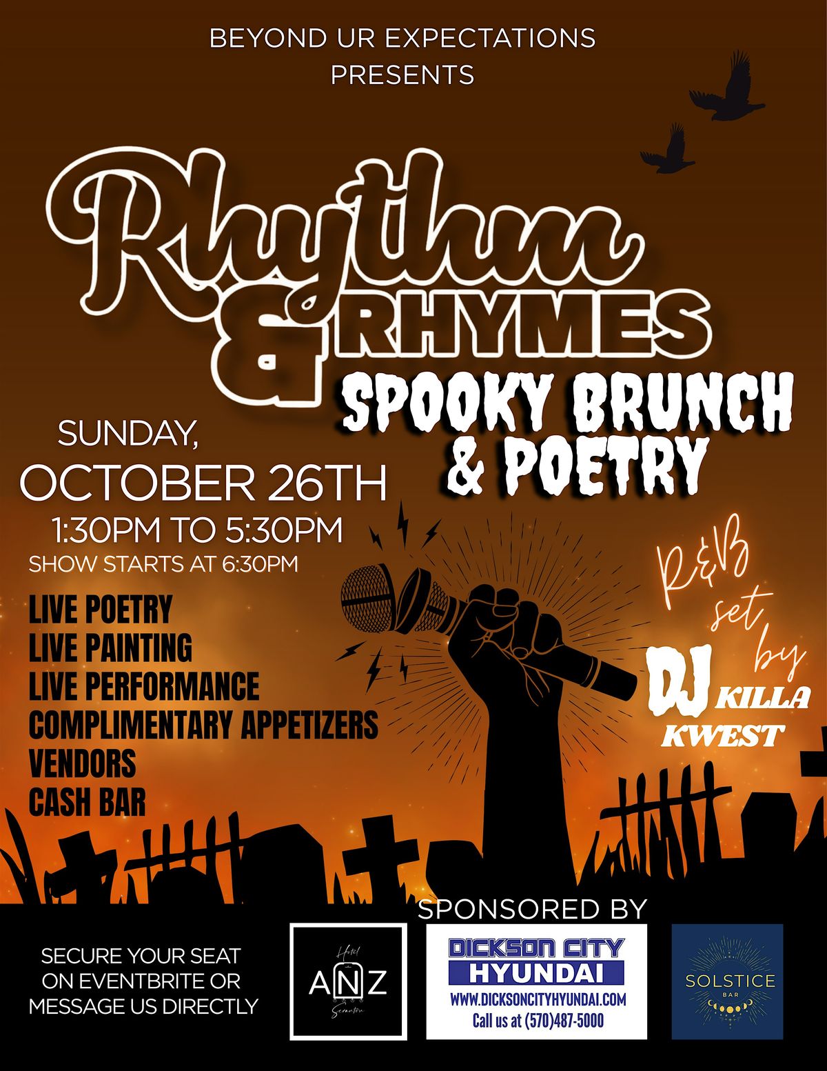 Rhythm & Rhymes Spooky Brunch & Poetry, 300 Meadow Ave, Scranton, 26 ...