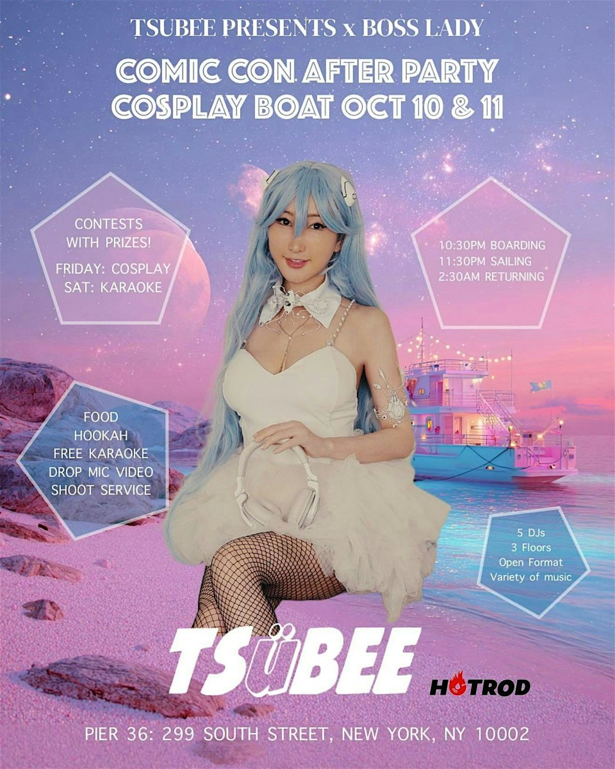10/10 COMIC CON AFTER PARTY COSPLAY CRUISE, Pier 36 NYC, New York, 10 ...