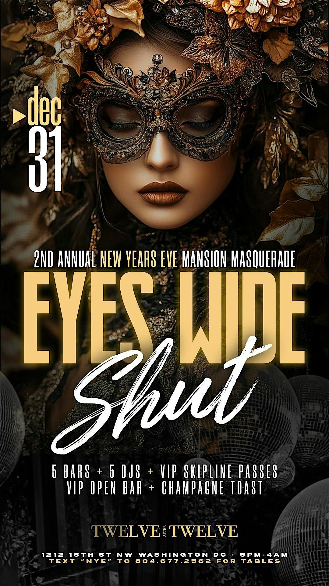 NYE 26 Masquerade Ball at Twelve After Twelve, Twelve After Twelve ...
