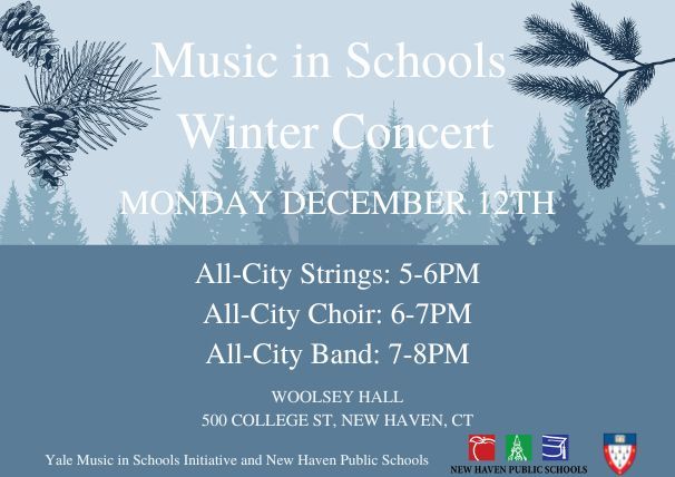 Music in Schools Winter Concert, Woolsey Hall, New Haven, 12 December 2022