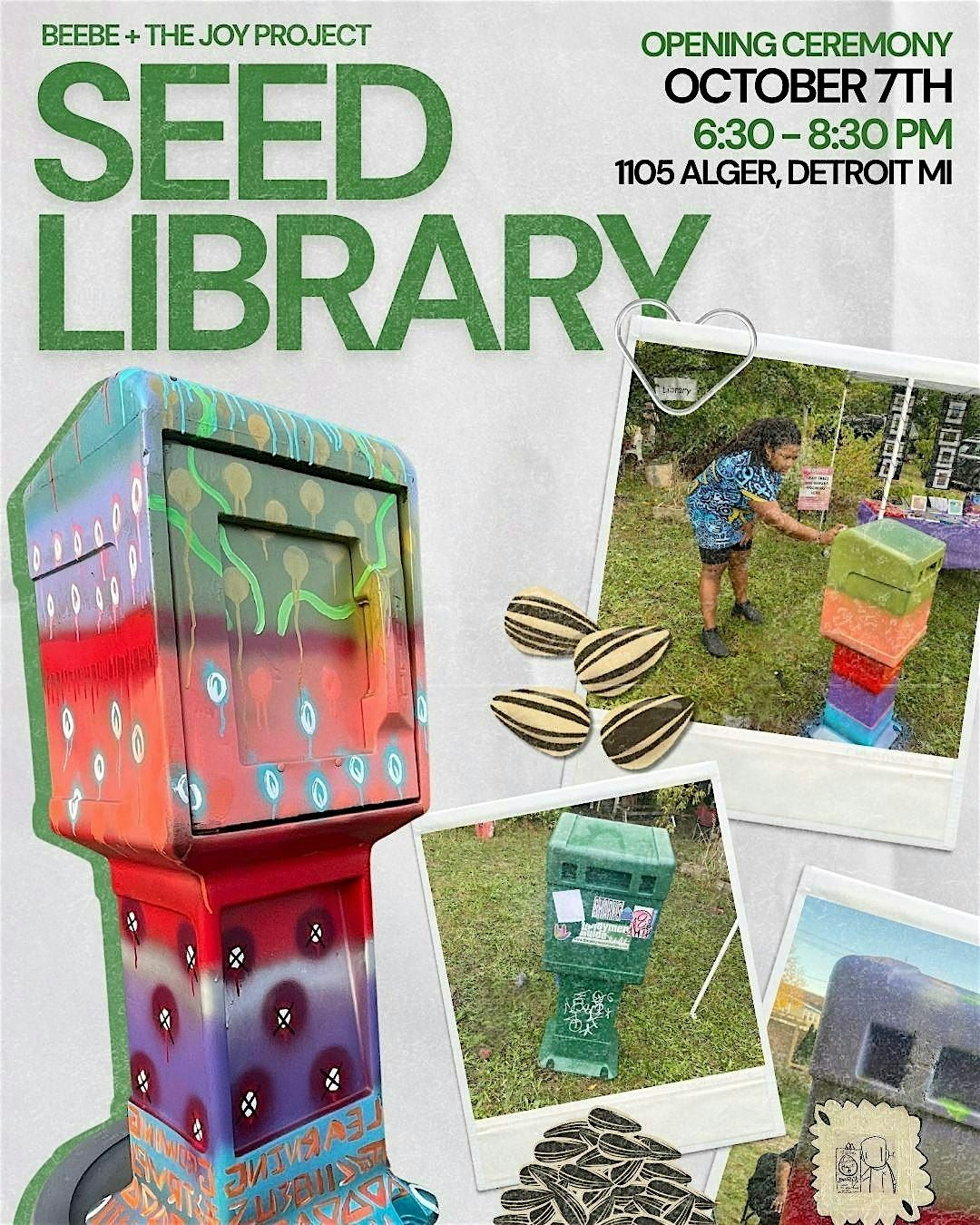 Seed Library Opening Ceremony (Beebe + The Joy Project) NEW DATE!, 1105 ...