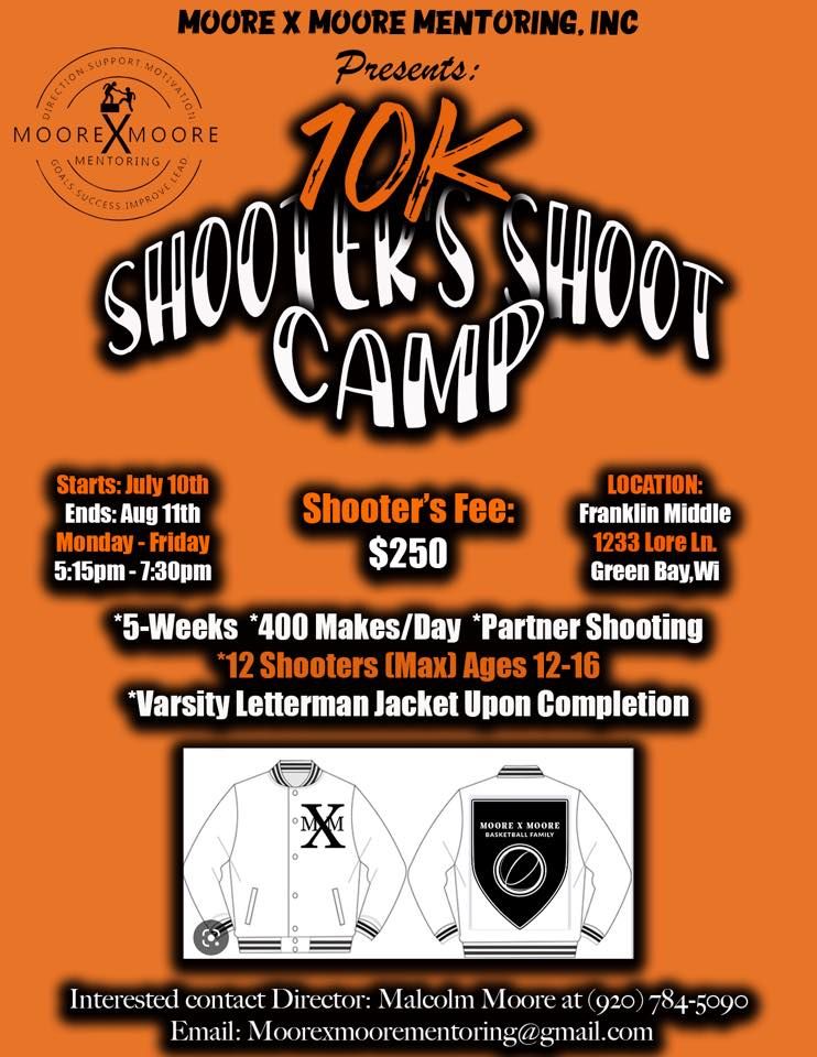 10K Shooter’s Shoot Camp, Franklin Middle School, Green Bay, 10 July 2023