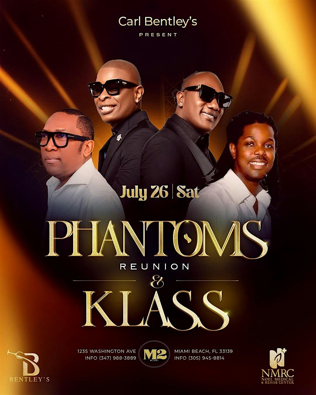 PHANTOMS REUNION & KLASS LIVE M2 MIAMI SAT JULY 26TH, Club M2 Miami ...