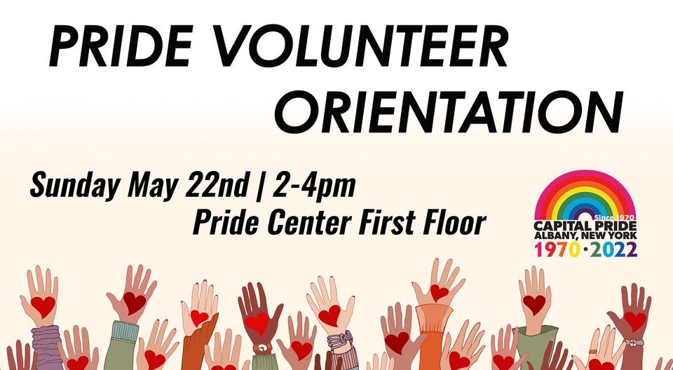 Pride Volunteer Orientation, Pride Center of the Capital Region, Albany ...
