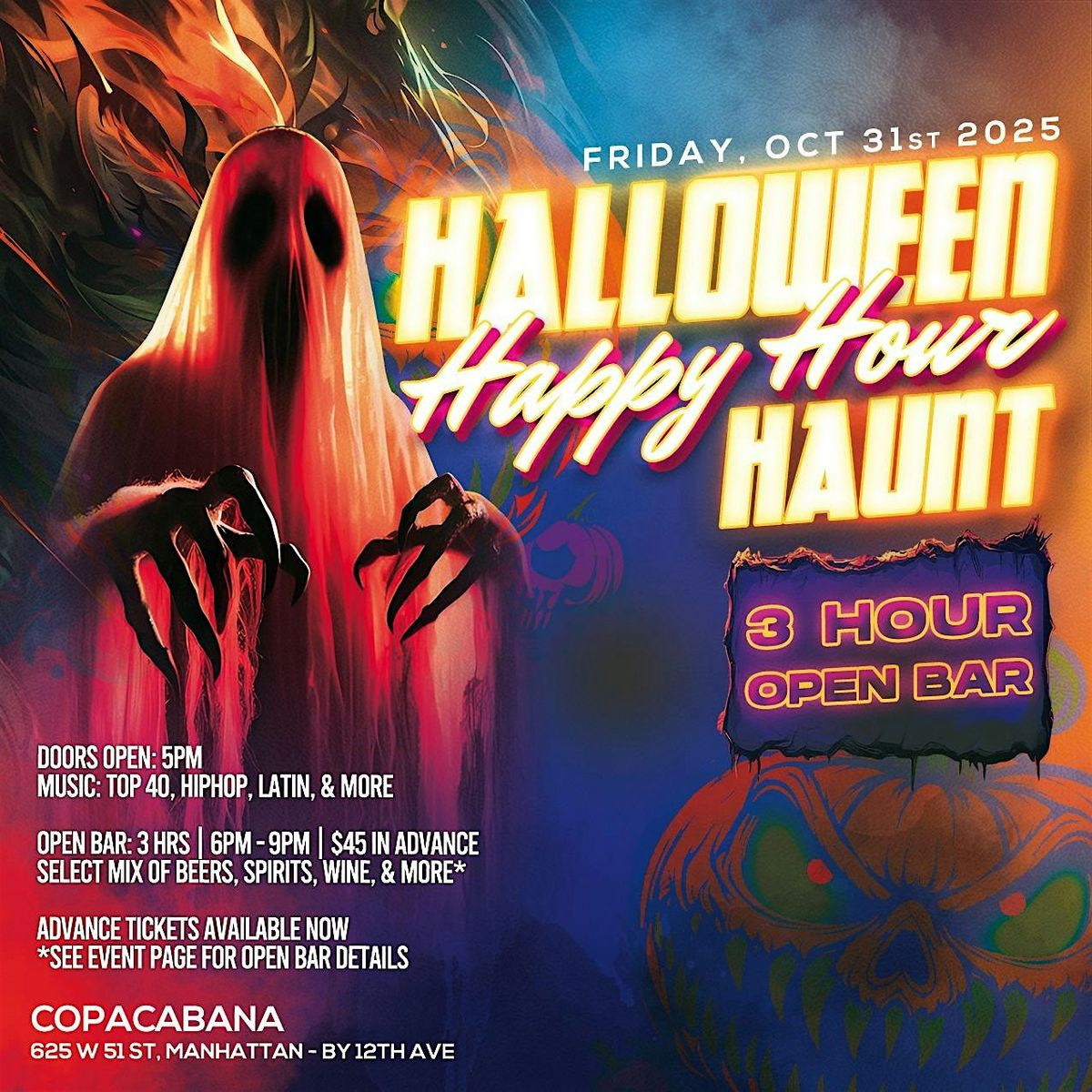 Halloween Happy Hour Haunt After Work @ Copacabana (Open Bar Event 6 ...