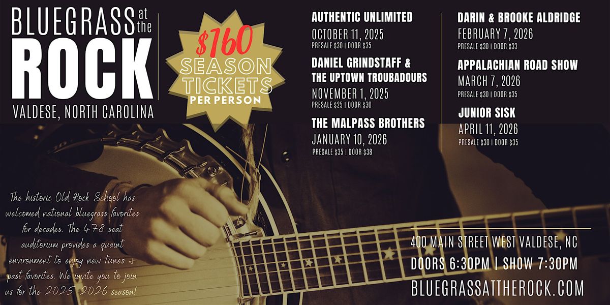 2025-2026 Bluegrass at the Rock Season Ticket, Old Rock School, Valdese ...