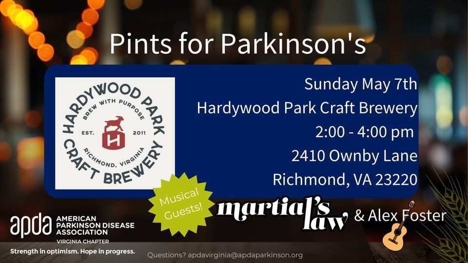 Pints for Parkinsons @ Hardywood Richmond, Hardywood Park Craft Brewery ...