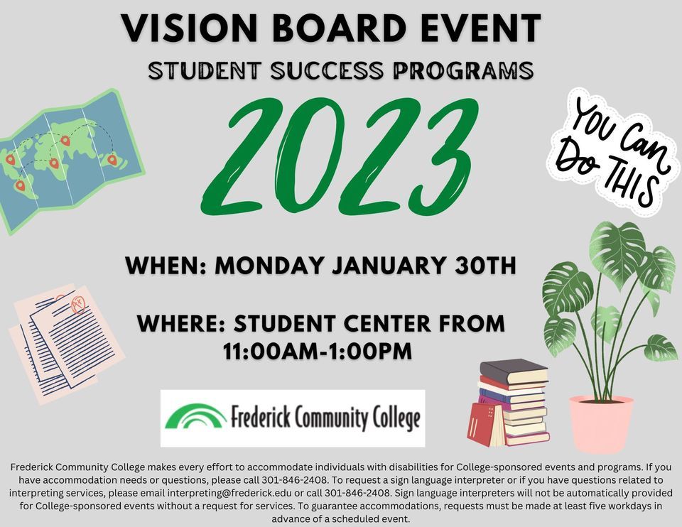 Create a 2023 Vision Board!, Frederick Community College, 30 January 2023
