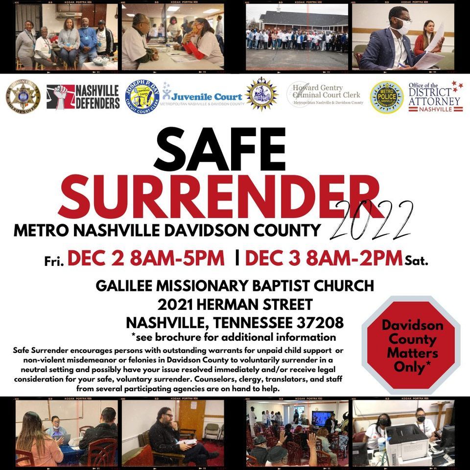 Safe Surrender 2022, Galilee Missionary Baptist Church Nashville, 2 ...
