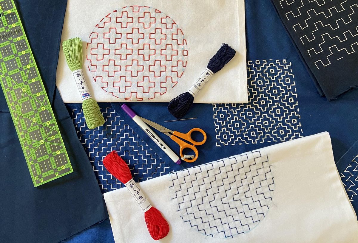Hitomezashi (one stitch) Sashiko (Online class), Online, 19 July 2021