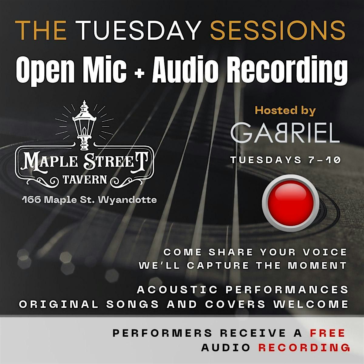 Open Mic @ Maple Street Tavern in Wyandotte, MI, 166 Maple St ...
