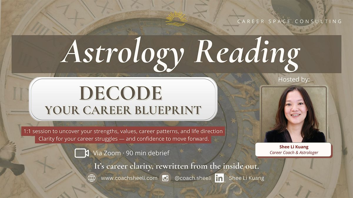 Decode Your Career Path: 1:1 Birth Chart Reading for Clarity & Alignment, Singapore, Bishan, 5 ...