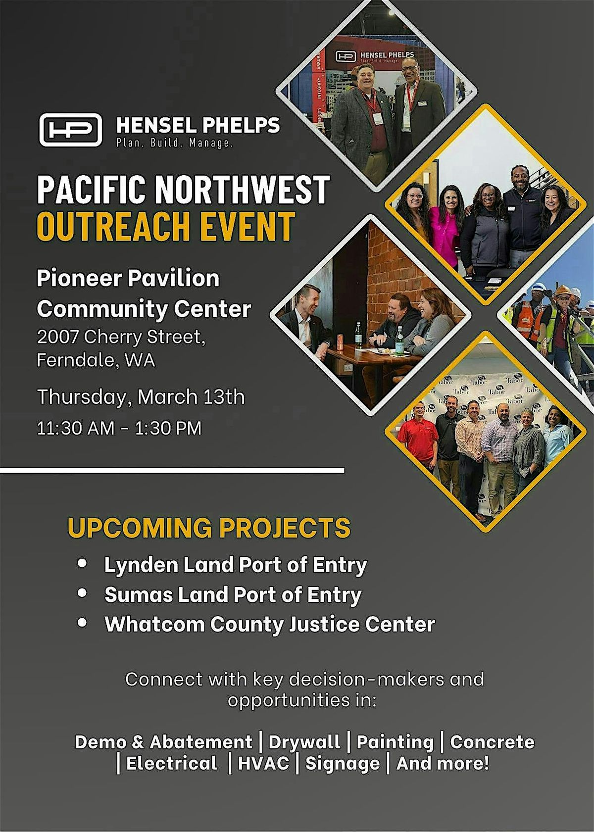 2025 Hensel Phelps Whatcom County Projects Outreach Event, Pioneer ...