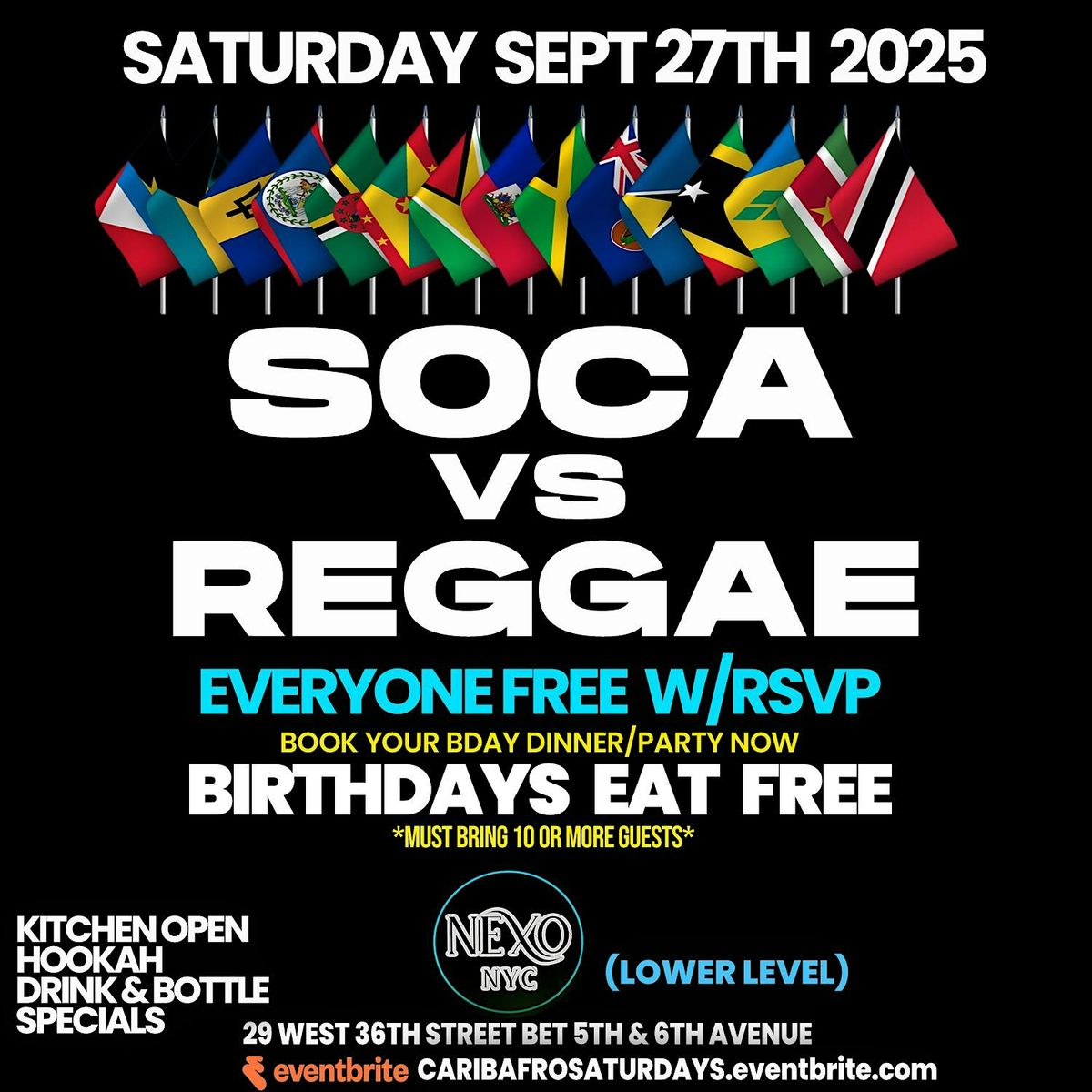SOCA VS REGGAE AT SATURDAY NIGHT LIVE • FREE ON RSVP, NEXO NYC (Lower ...