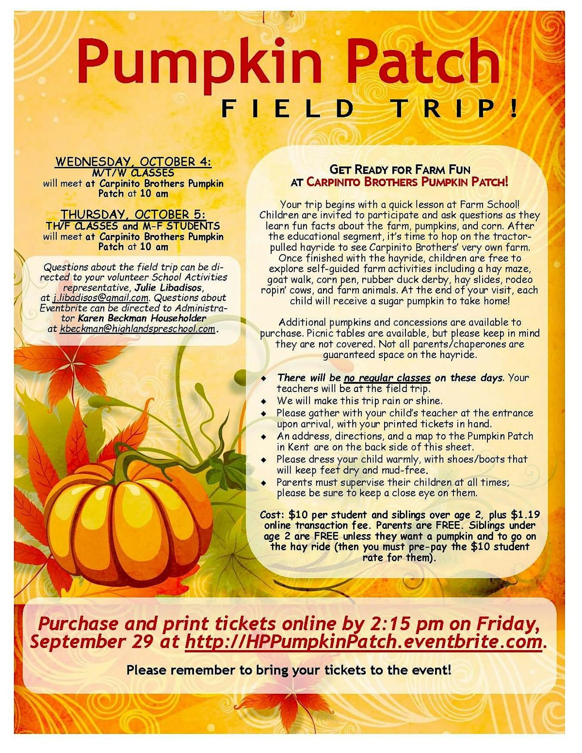 Carpinito Bros. Pumpkin Patch Field Trip 2025, Carpinito Bros. Pumpkin ...