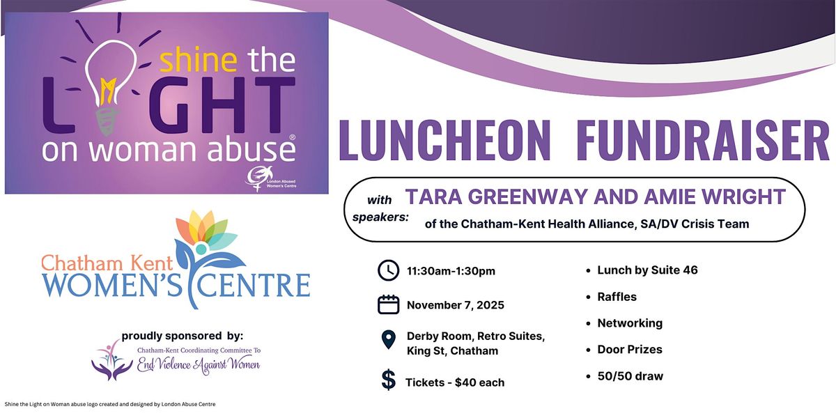 2nd Annual Shine the Light on Woman Abuse Event, 2 King St W, Chatham ...