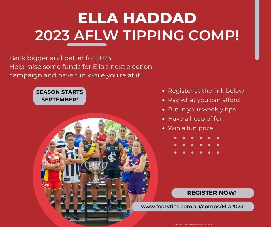 Ellas 2023 AFLW Footy Tipping Competition Launch, Fox Friday Craft Brewery, Hobart, 1 September 2023