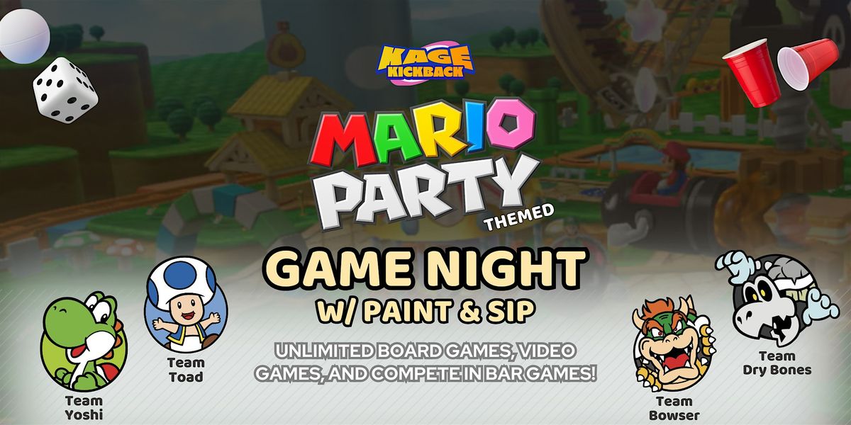 Mario Themed Game Night and Paint & Sip | Board & Video Games, Bar ...