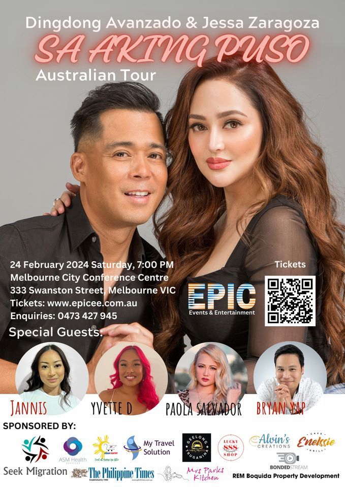 Sa Aking Puso Concert - Dingdong and Jessa live in Melbourne 24 Feb 2024, Melbourne City ...
