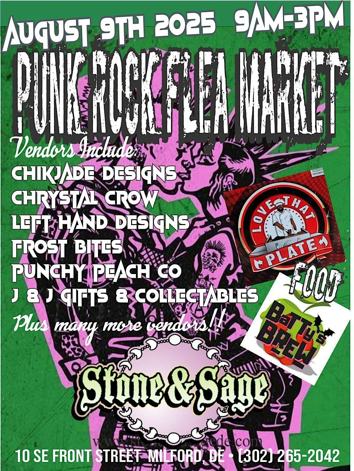 Punk Rock Flea Market at Stone and Sage - August 9th 2025, 10 S E Front St, Milford, 9 August 2025