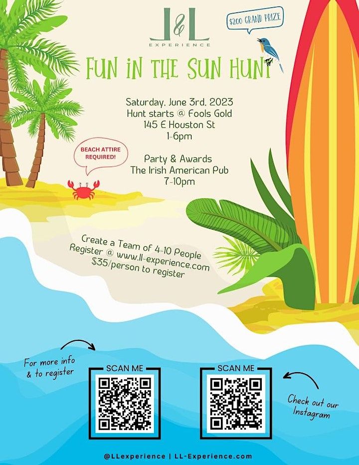 FUN IN THE SUN SCAVENGER HUNT - Adventure through NYC Bars & Areas to ...