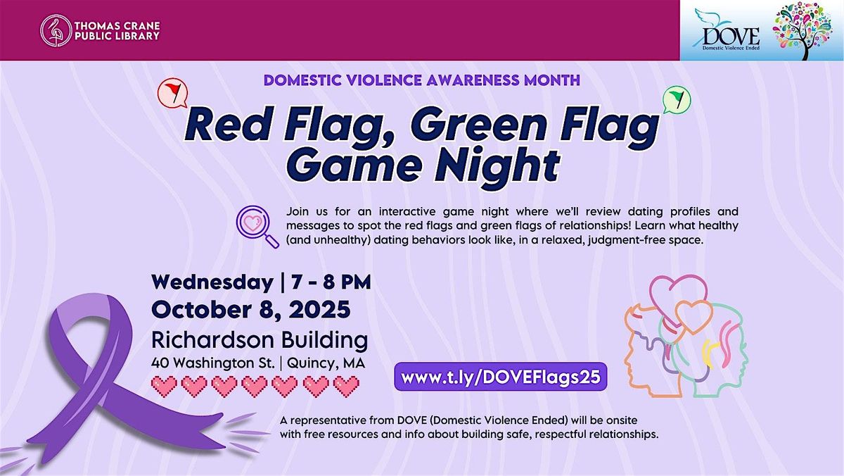 Red Flag, Green Flag Game Night with DOVE, Thomas Crane Public Library ...