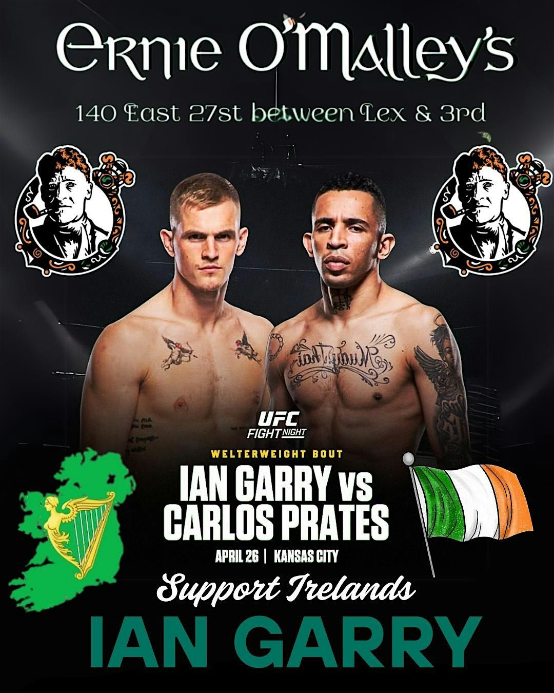 UFC Fight Night Ian Gary vs Carlos Prates, Ernie O'Malley's, New York ...